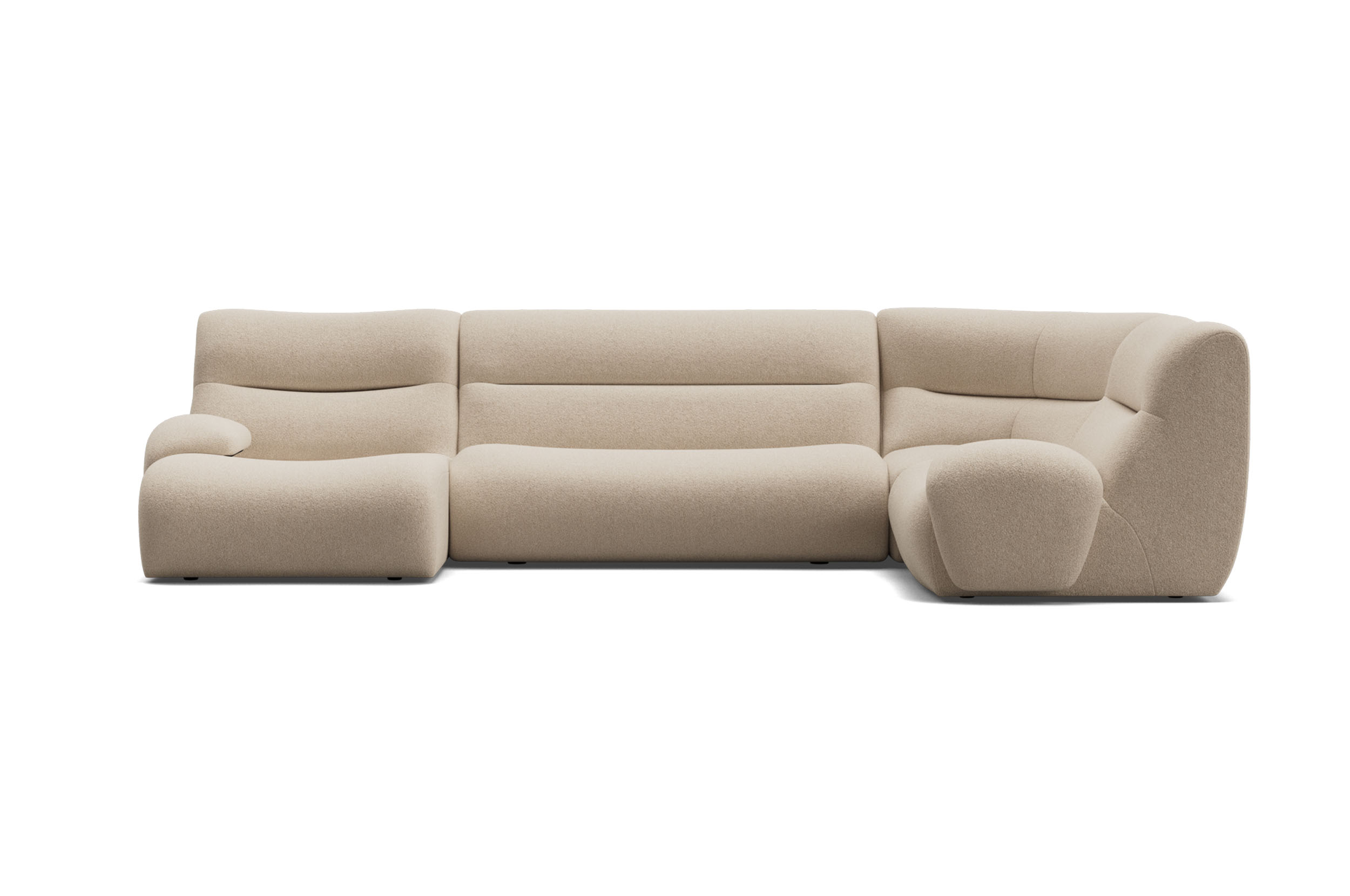 1978 High Back Corner Modular Sofa with Chaise and Armrests