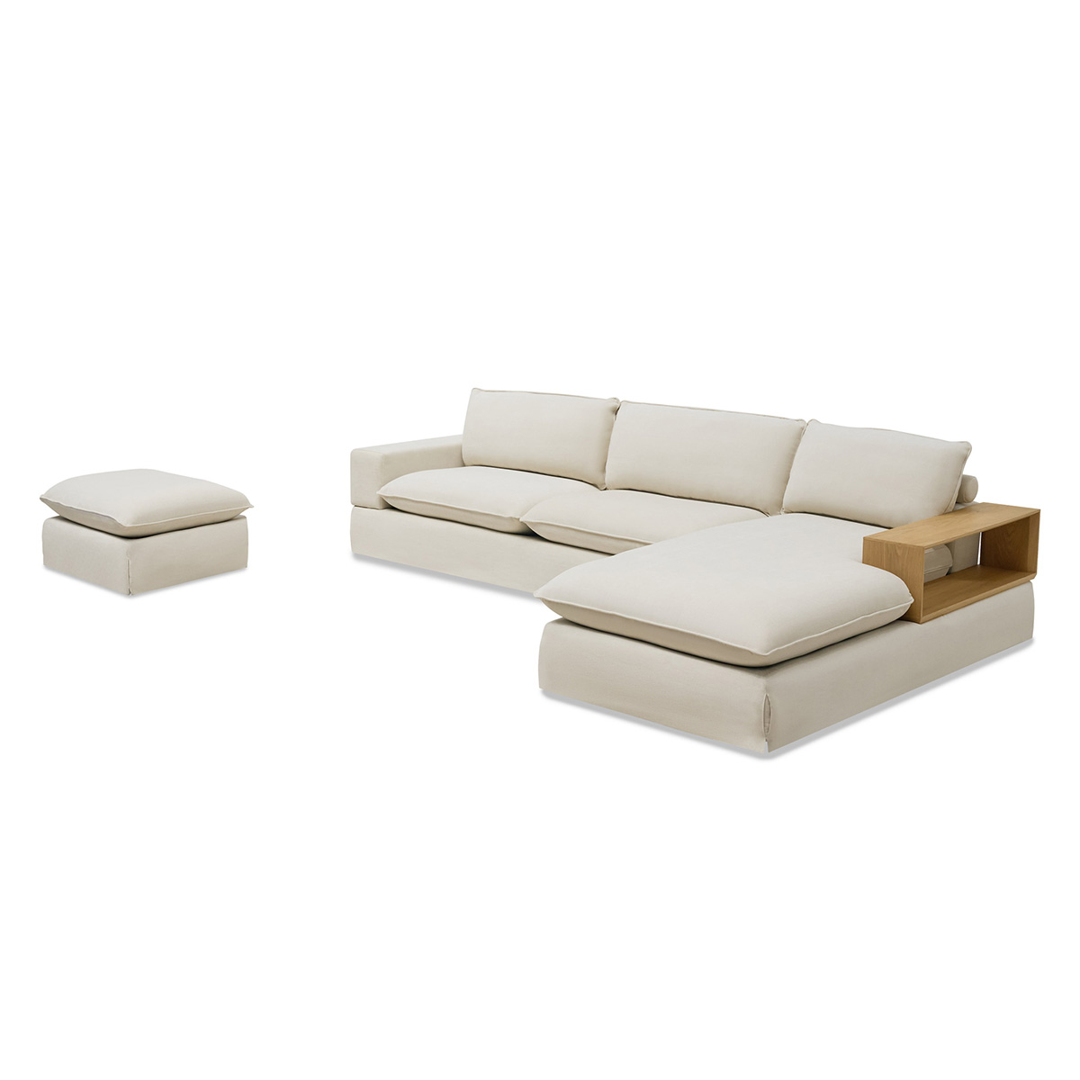 Jasper Coast Chaise Sofa and Ottoman| King Living