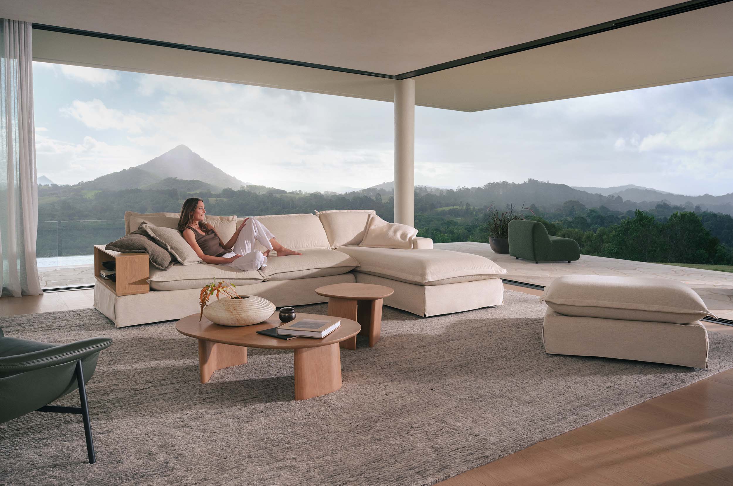 Jasper Coast Chaise Sofa and Ottoman| King Living