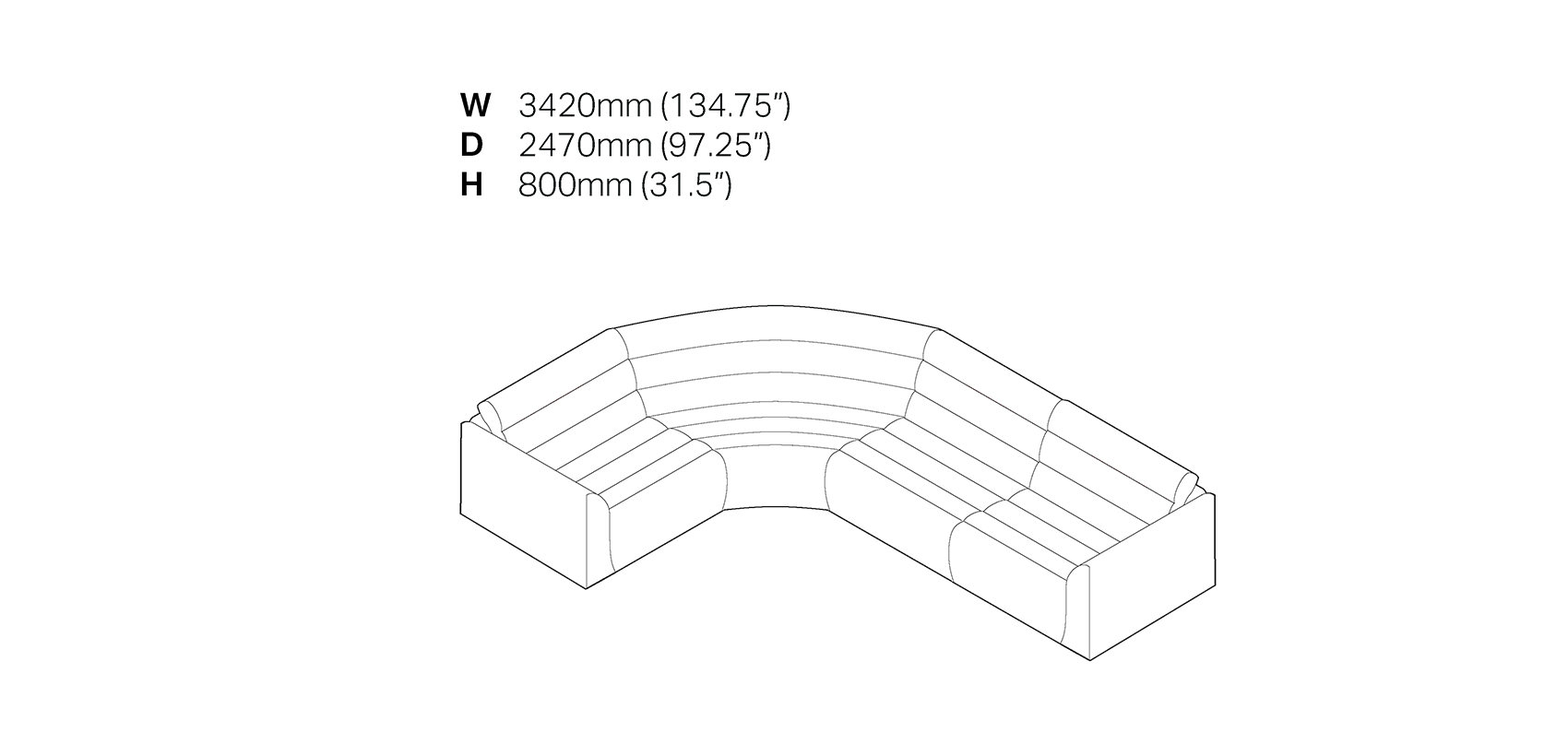 Quantum L Shaped Wide Modular Sofa